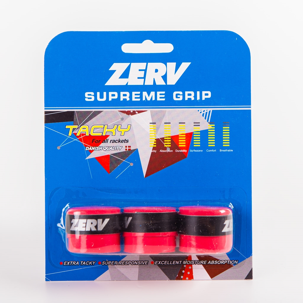 ZERV Supreme Grip Red 3-pack | Badminton grip | Bargain Prices!
